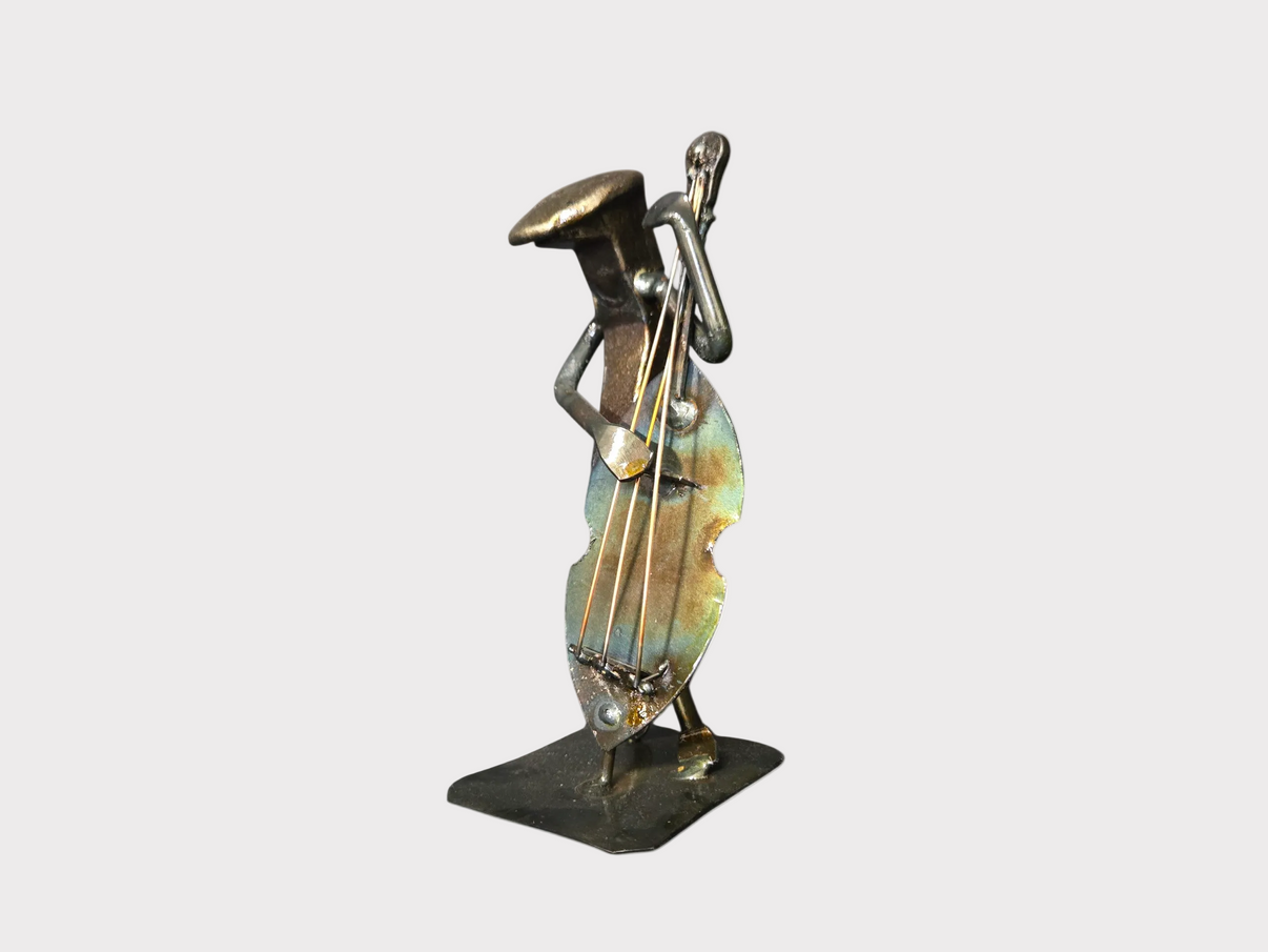 Bass Fiddle - Melodic Railroad Spike Sculpture | Roland Metal Art