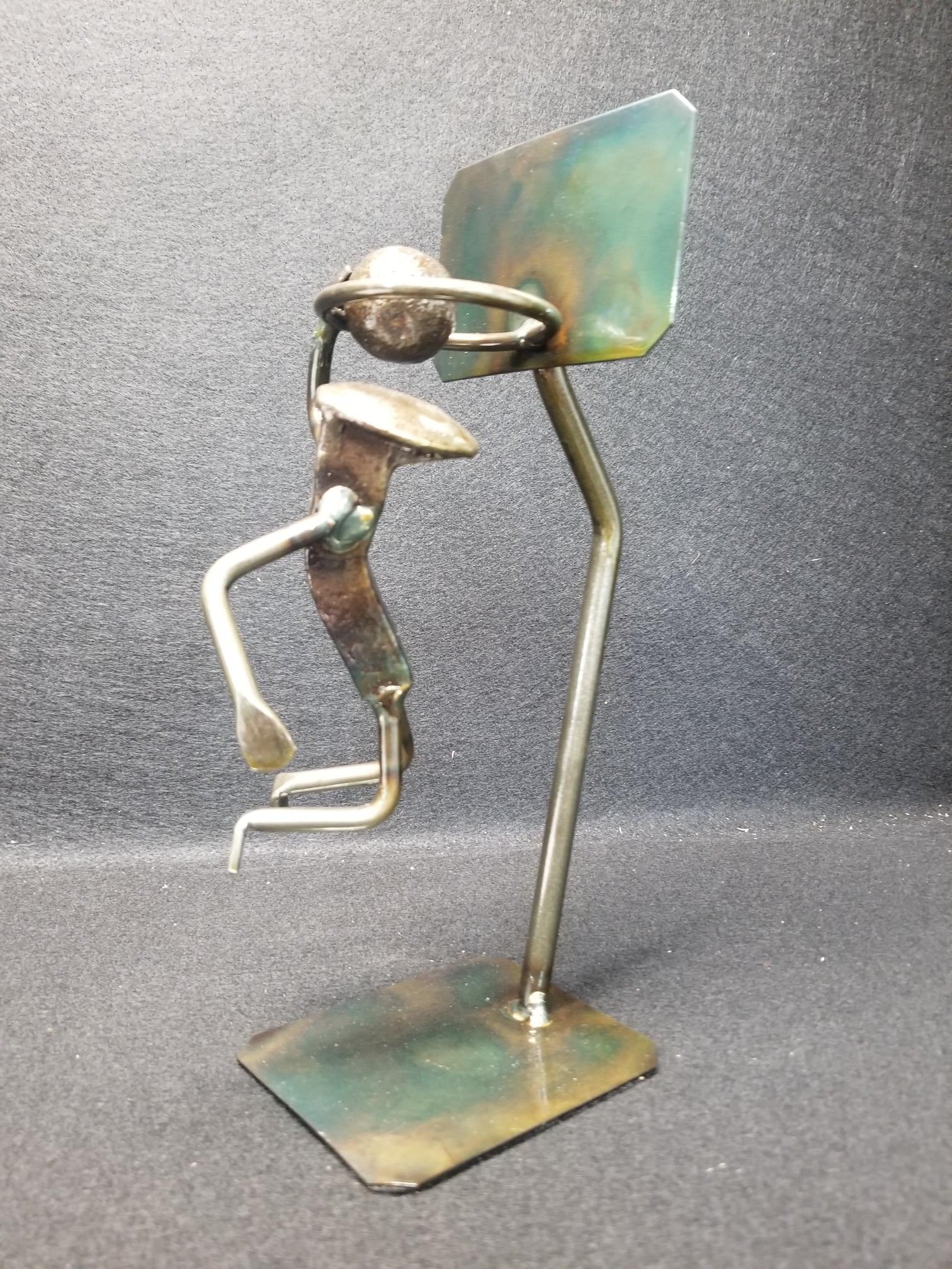 Basketball - Dynamic Railroad Spike Sculpture | Roland Metal Art
