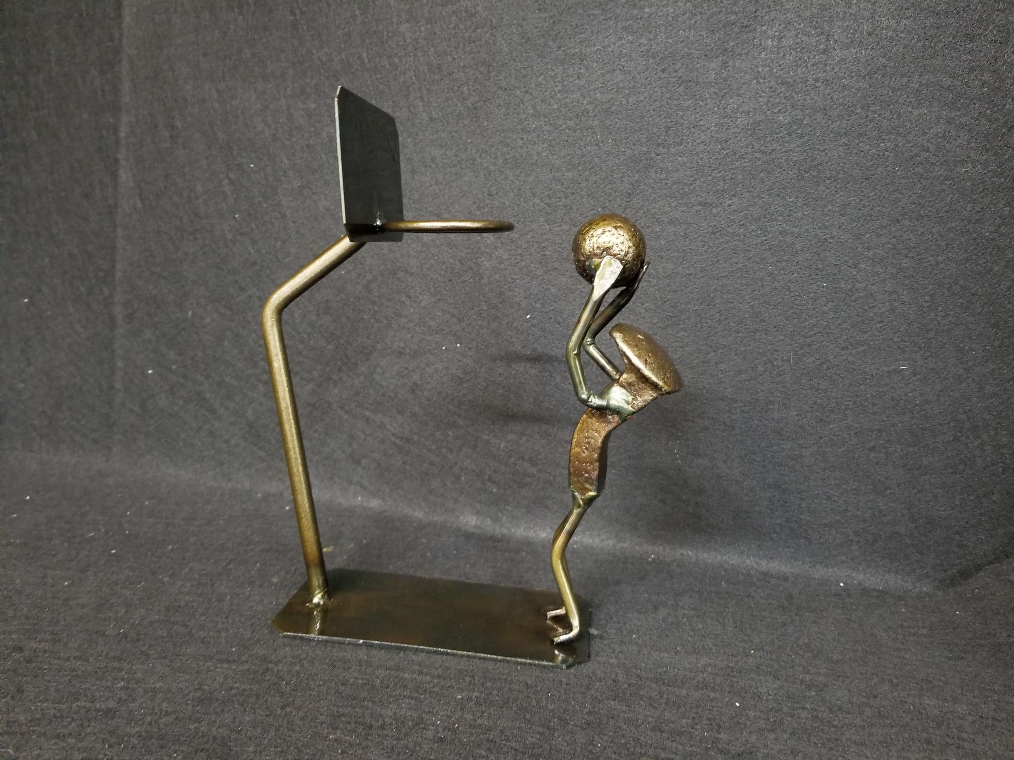 Basketball - Dynamic Railroad Spike Sculpture | Roland Metal Art
