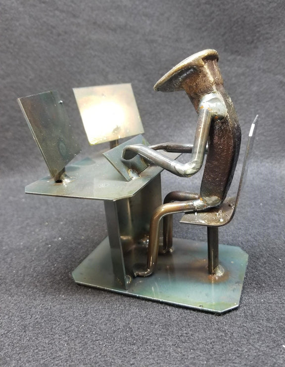 Computer - Railroad Spike Sculpture | Roland Metal Art