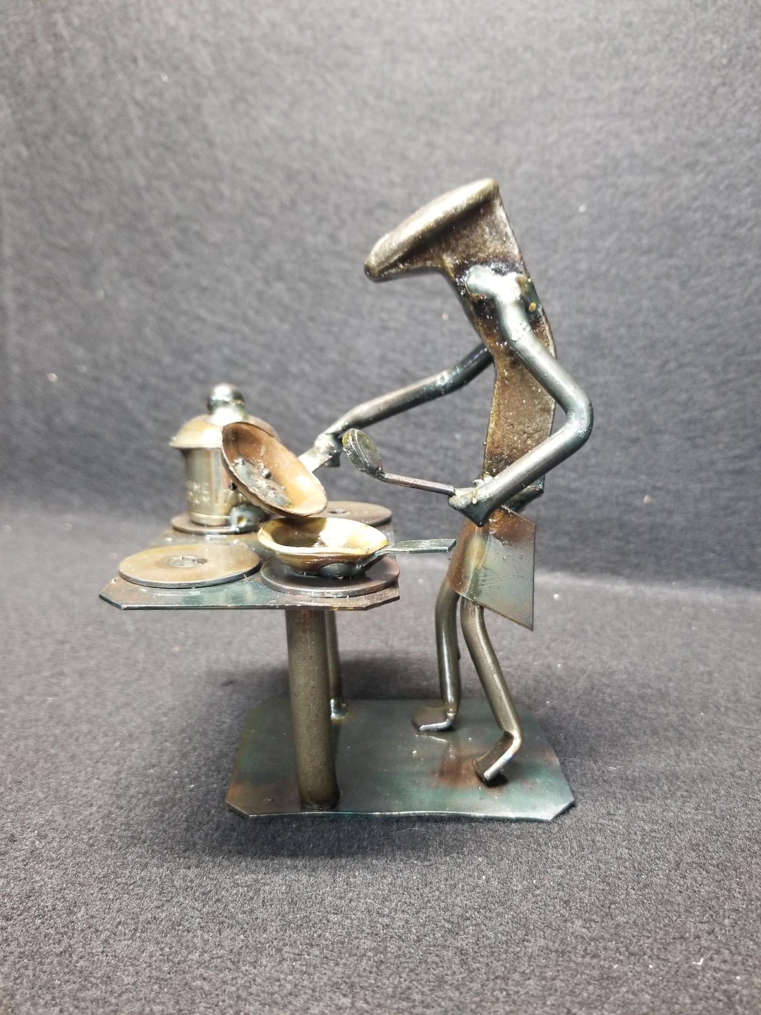 Cook - Culinary-Themed Railroad Spike Sculpture – Roland Metal Art