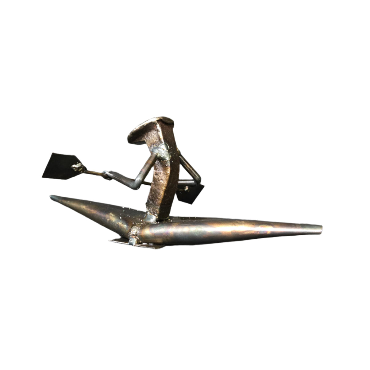 Kayak - Adventure-Themed Railroad Spike Sculpture – Roland Metal Art