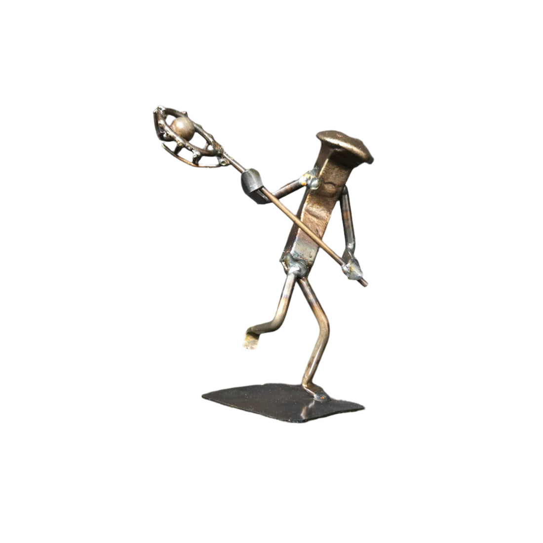 Lacrosse - Athletic Railroad Spike Sculpture – Roland Metal Art